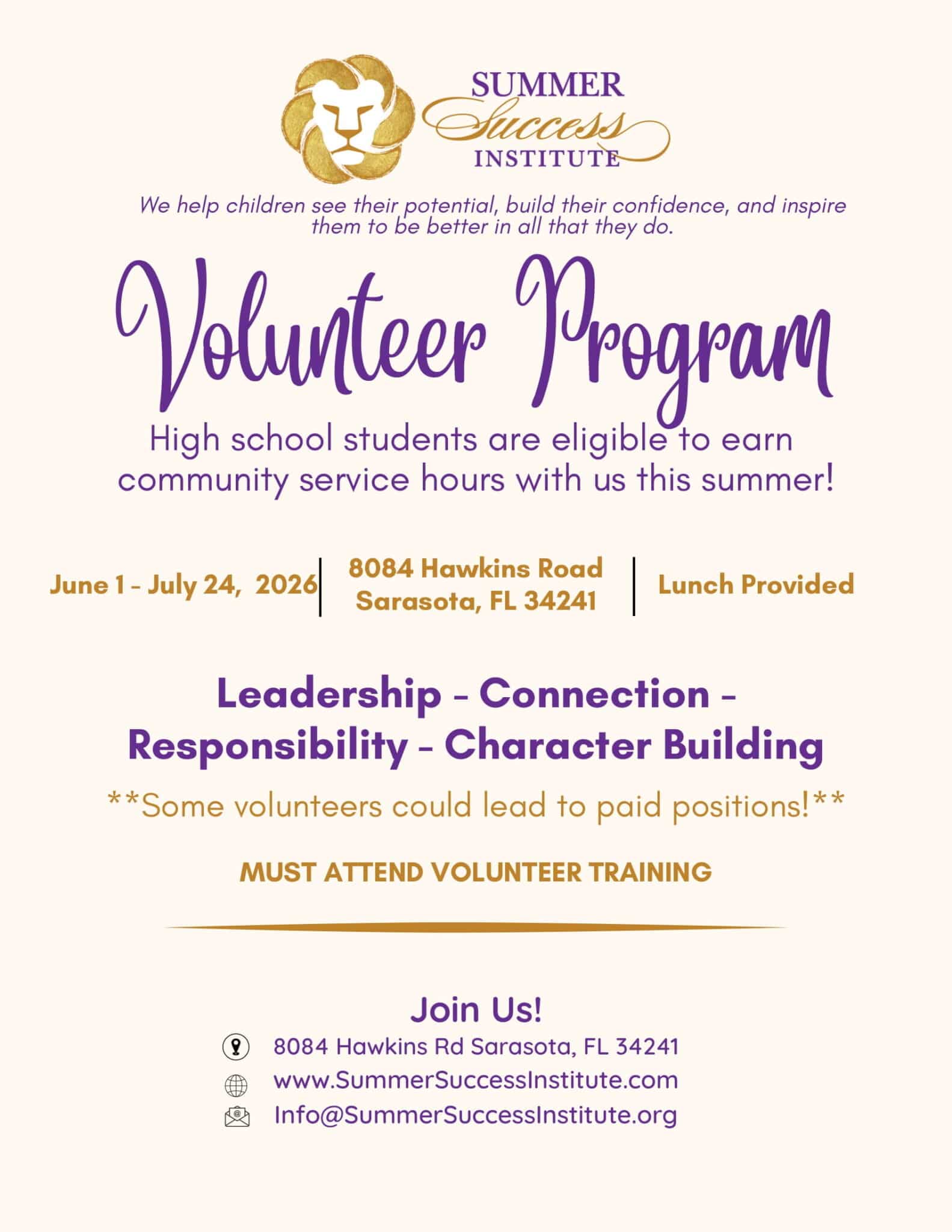 Volunteer Program • Summer Success Institute | Academic Summer Camp in ...